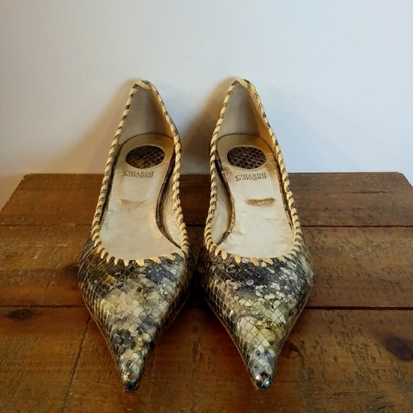 Chiarini Bologna | Shoes | Nwot Chiarini Bologna Snakeskin Kitten Heels ...